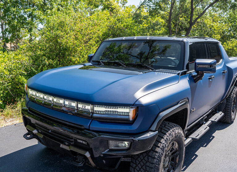 Wrapping the 2024 Hummer EV Super Truck Satin Blue – VIP Auto ...