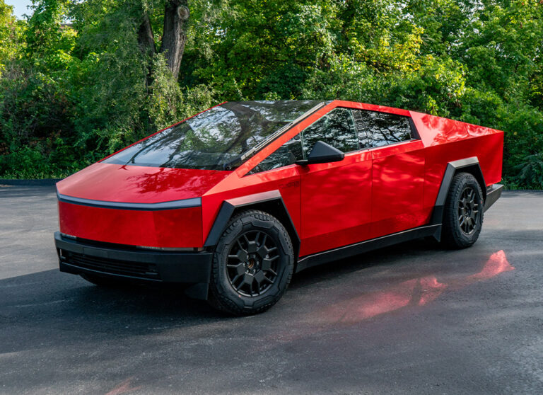 Wrapping the Tesla Cybertruck In Red Chrome Vinyl – VIP Auto ...