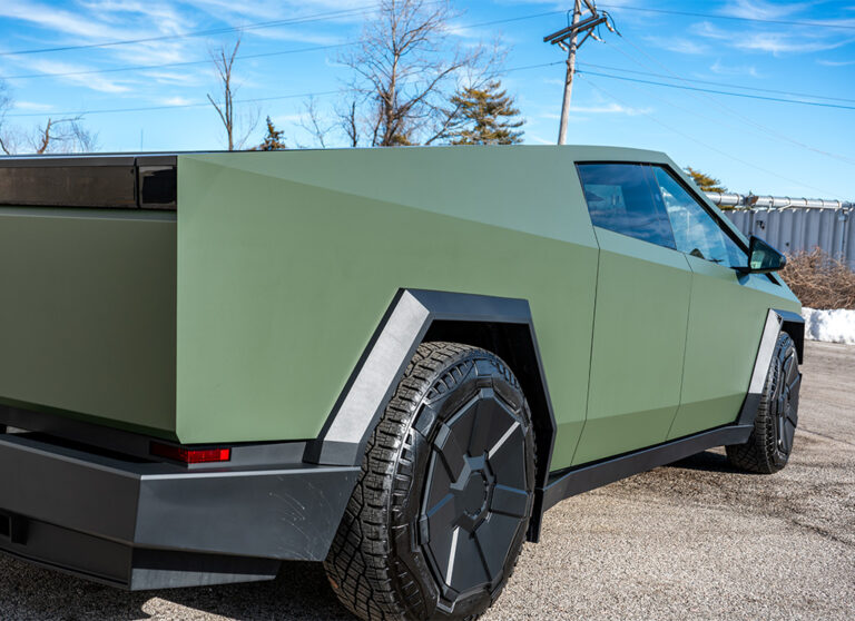 Wrapping the Cybertruck with Matte Green Vinyl – VIP Auto Accessories Blog